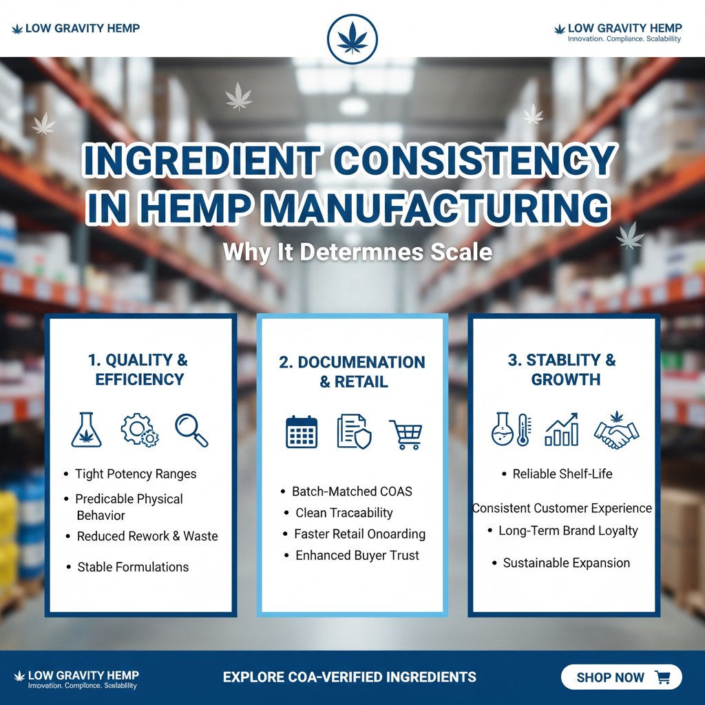 🌿 Ingredient Consistency in Hemp Manufacturing: Why It Determines Scal ...